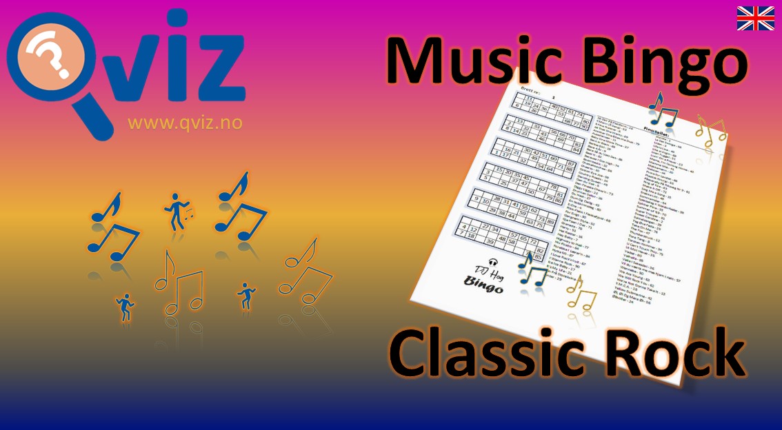 Classic Rock - Music Bingo 90 - Qviz Musicbingos
