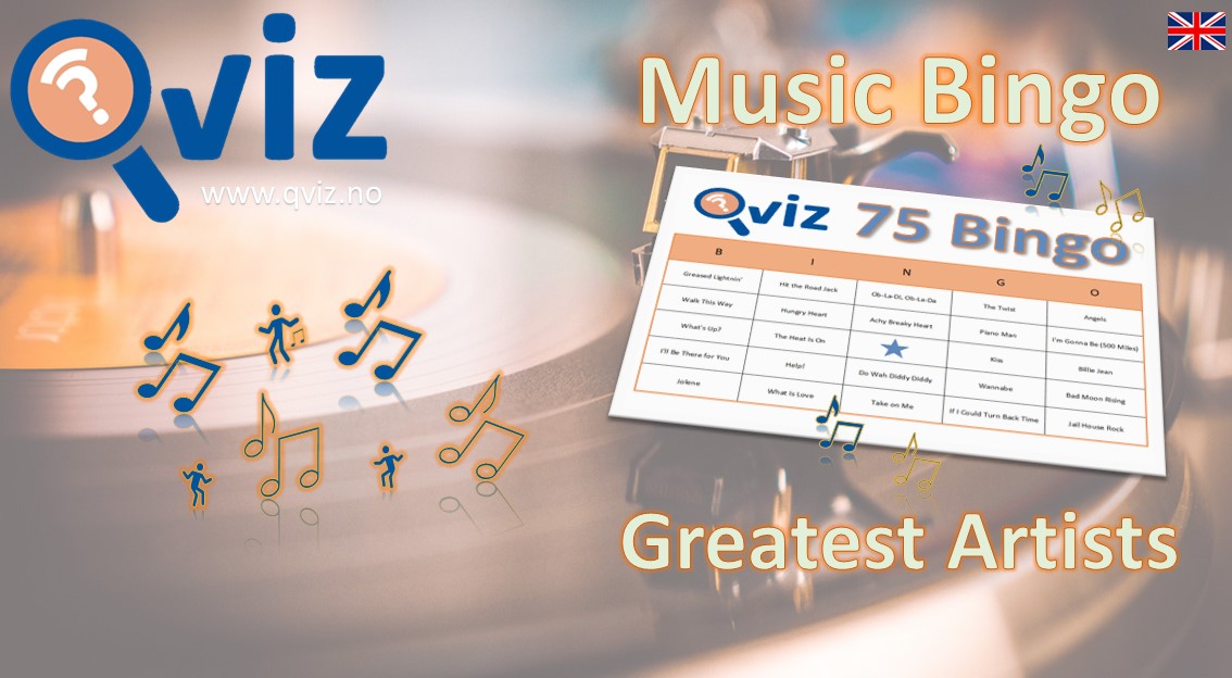 Greatest Artists - Music Bingo 75 - Qviz Musicbingos