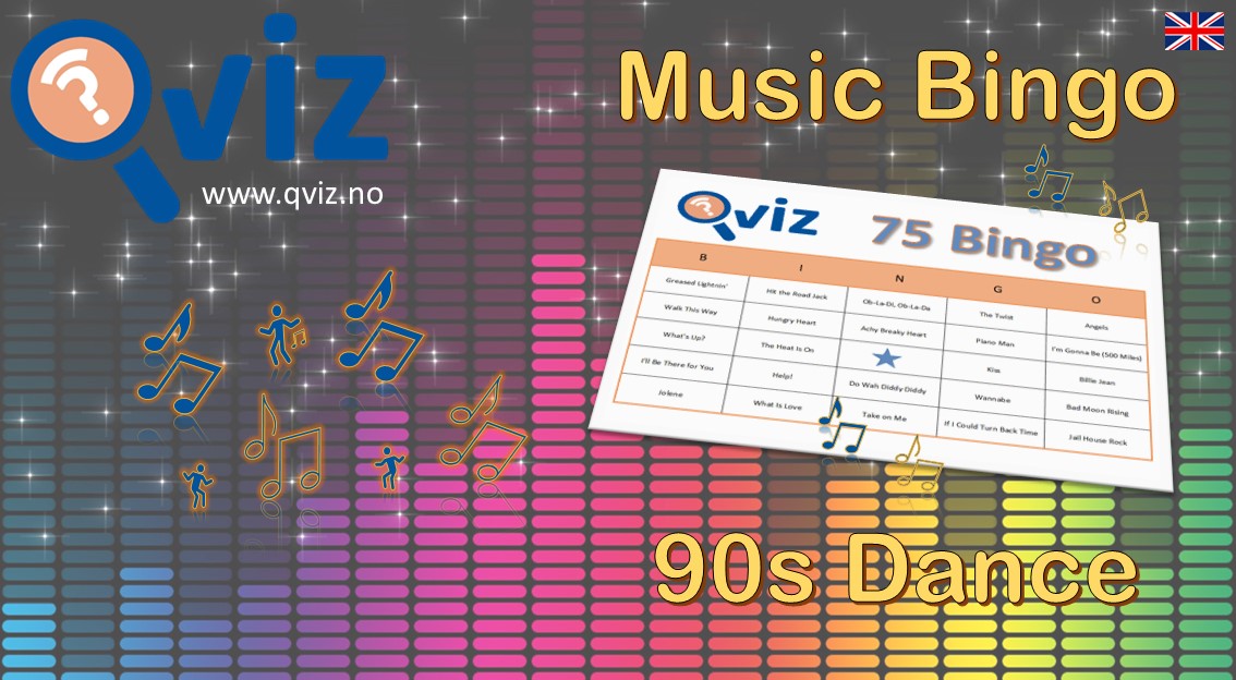 90s Dance - Music Bingo 75 - Qviz Musicbingos
