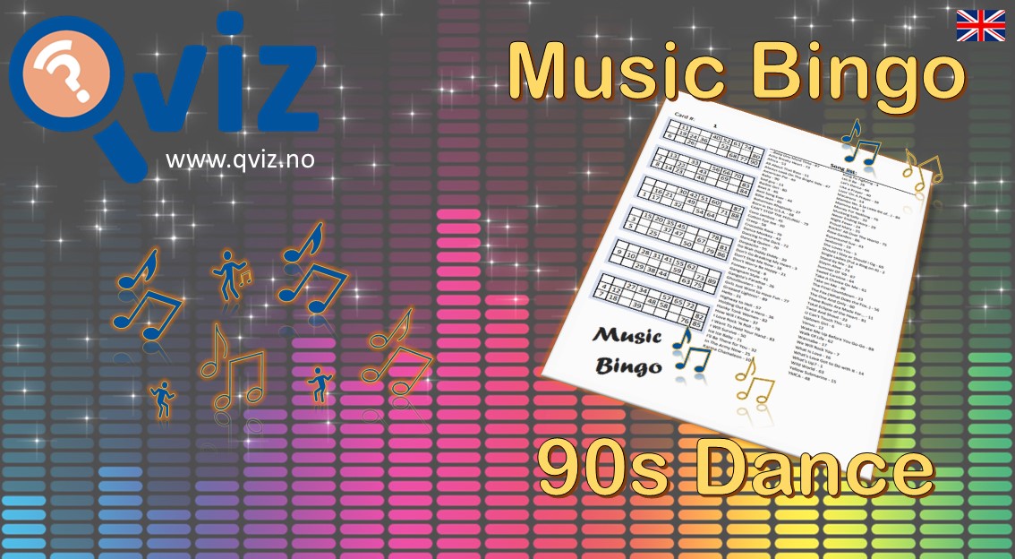 90s Dance - Music Bingo 90 - Qviz Musicbingos