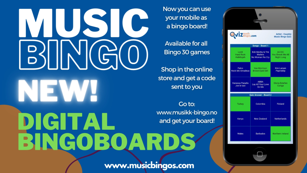 Digital Musicbingo Boards - Qviz Musicbingos