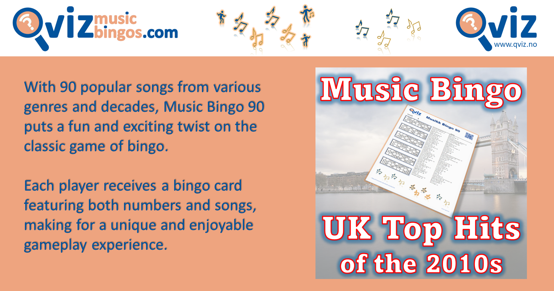 UK Top Hits of the 2010s - Music Bingo 90 - Qviz Musicbingos