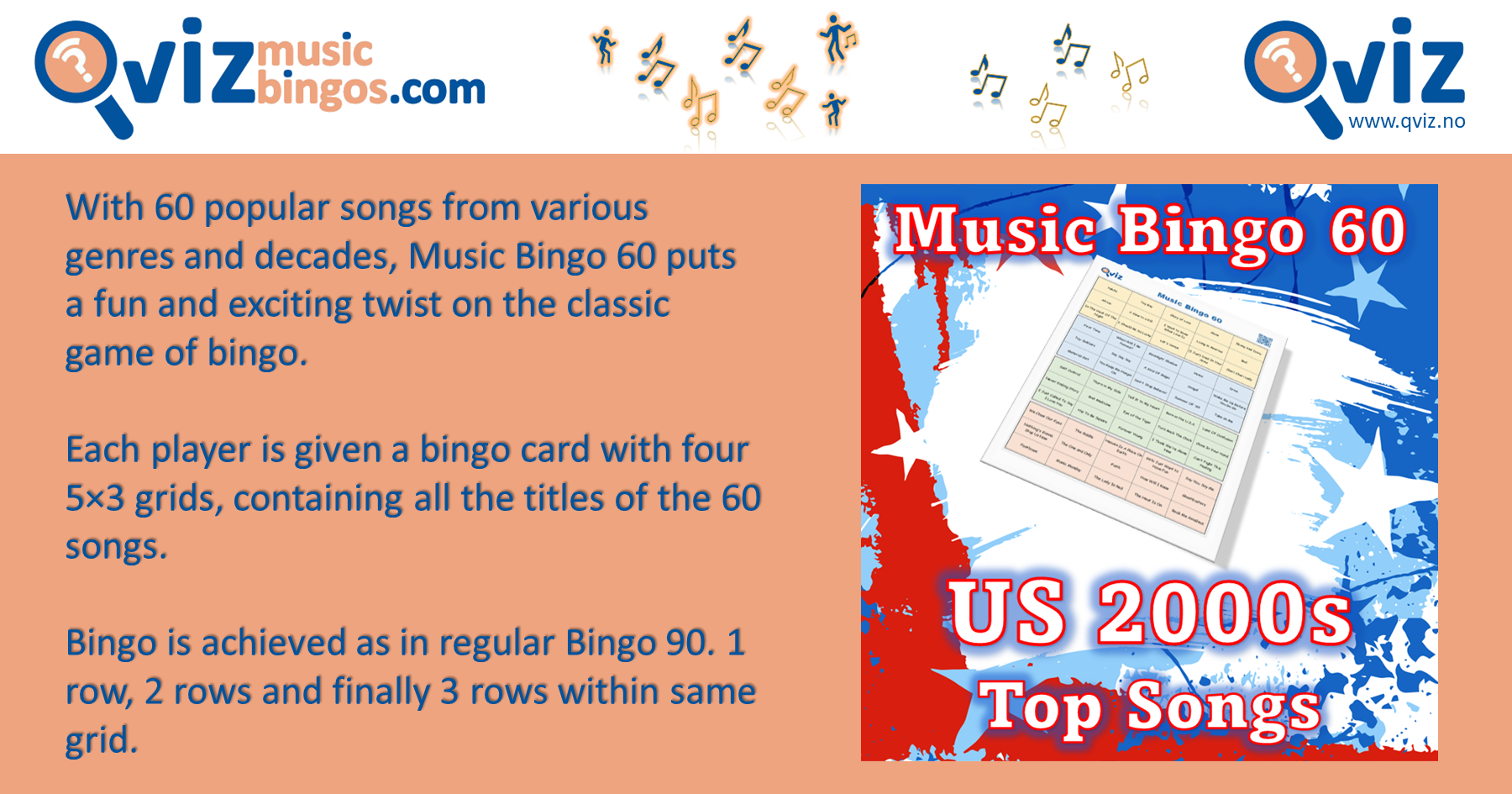 US 2000s Top Songs - Music Bingo 60 - Qviz Musicbingos